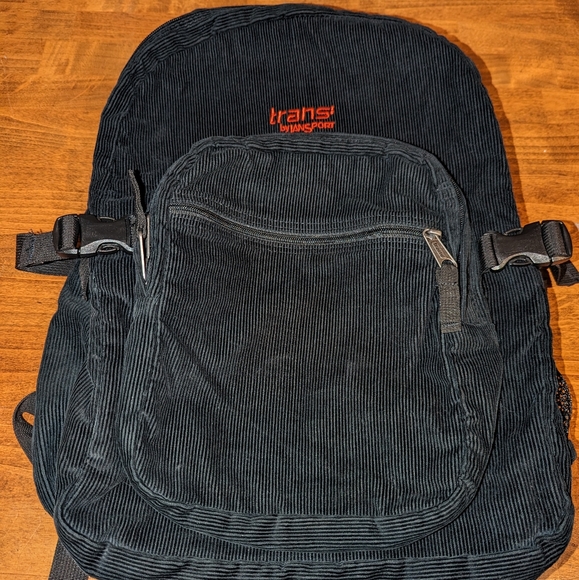 Jansport | Bags | Jansport Vintage Full Size Corduroy Black Backpack ...